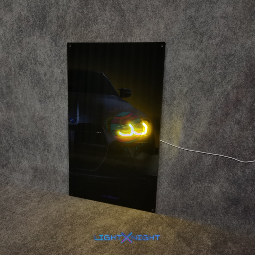 BMW M3 Front Neon Poster – Light X Night