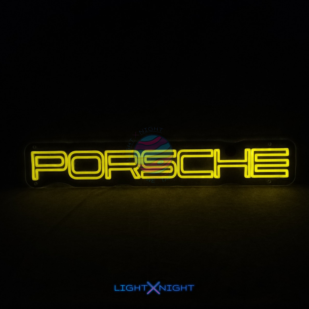Light X Night - Porsche Font Outline Neon Sign