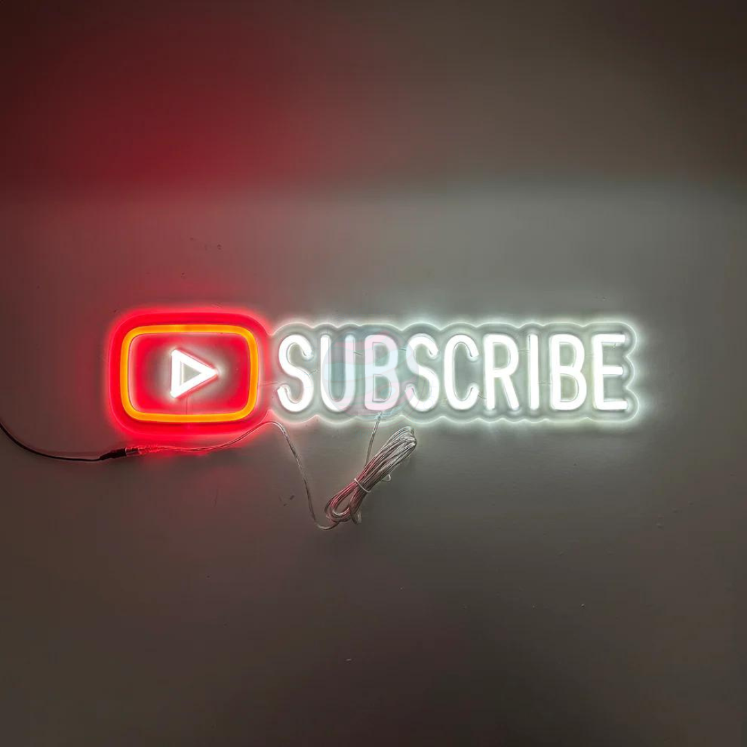 Light X Night - Youtube Subscribe Neon Sign